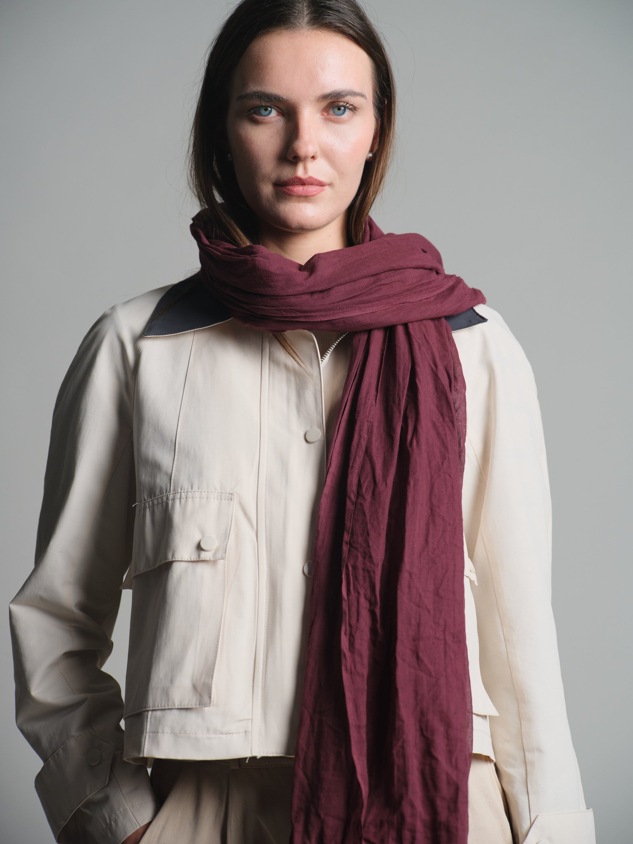 Organic Cotton Hand Dyed Plum Shawl